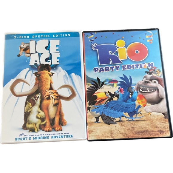 Media | Dvds Bundle Of Two Movies Ice Age And Rio Party Edition | Poshmark
